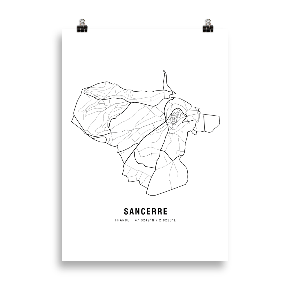 The Sancerre Wine Map Poster – Cocktailored